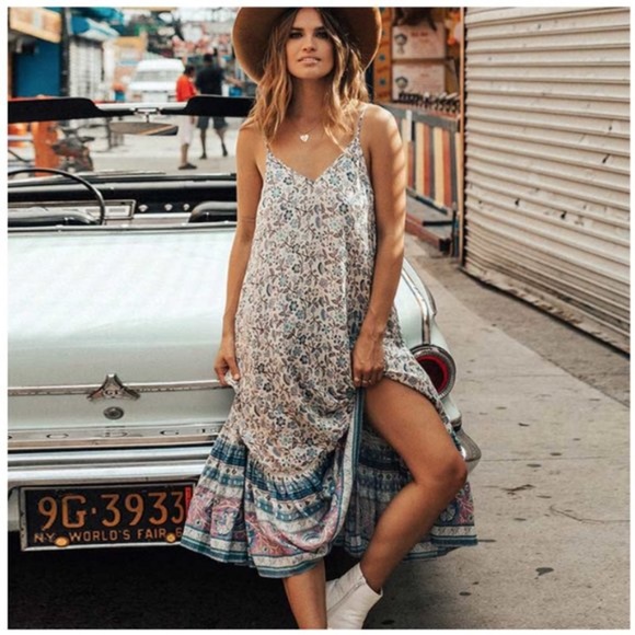 Dresses | Boho Gypsy Floral Print Cami Maxi Dress | Poshmark